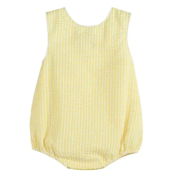 Classic Yellow Gingham Baby Bubble Romper | Tiny Details – The Tiny Details